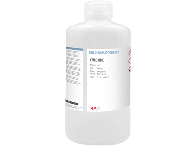 Chloride (Cl)- Single-Element Ion Anion Standard, 100 µg/mL (100 ppm ...