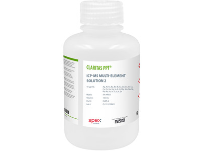 ICP-MS Multi-Element Solution 2 with Mercury, 10 µg/mL (10 ppm), 125 mL ...