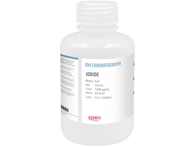 Iodide (I)- Single-Element Ion Anion Standard, 1,000 µg/mL (1,000 ppm ...