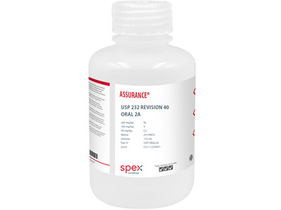 USP 232 Revision 40, Oral 2A Elemental Impurities, 125 mL USP-ORAL2A ...
