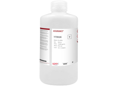 Yttrium, 10,000 µg/mL, for AA and ICP, 500 mL PLY2-3X from Spex ...